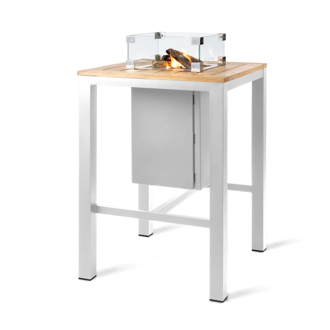 Table Bar Square avec Foyer au Gaz Intégré - 110x80x80 cm